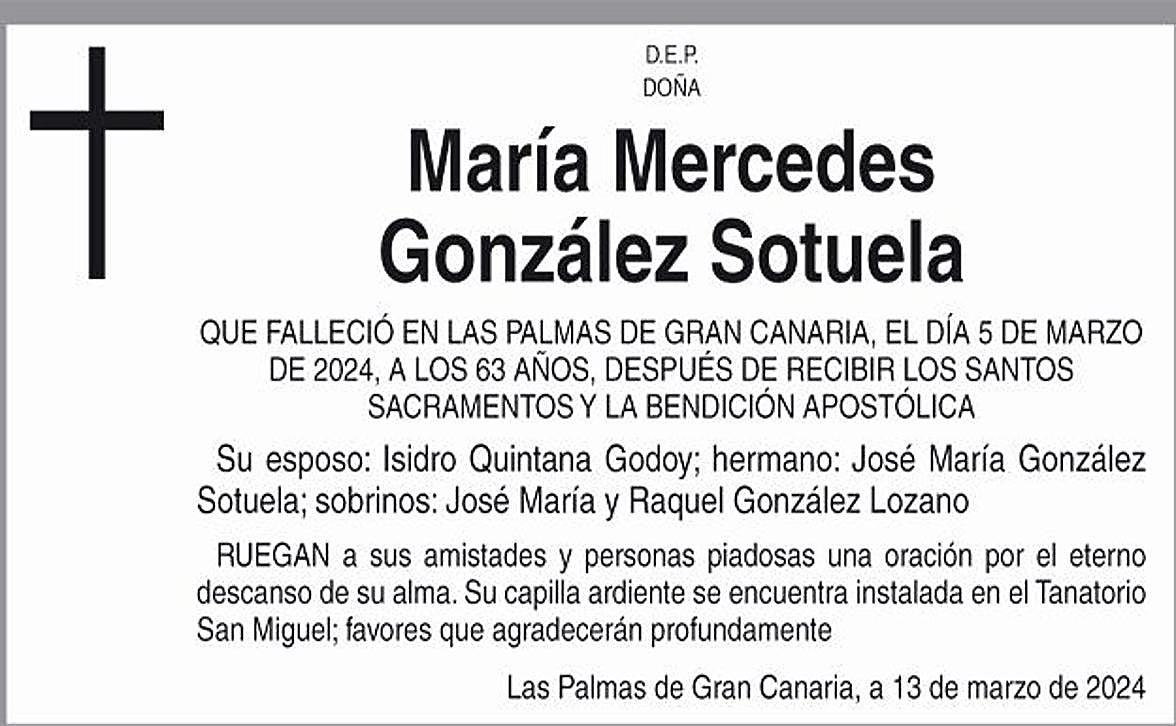 María Mercedes González Sotuela | Canarias7